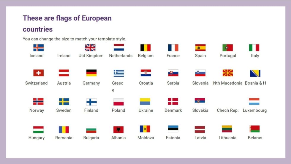 European Flags. Downloadable icons for your presentations